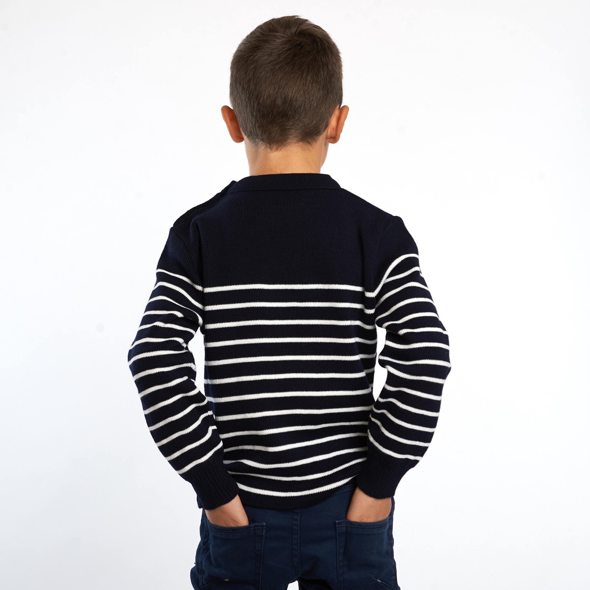Pull marin rayé enfant Houat | Coton doux All’Océan - All'Océan