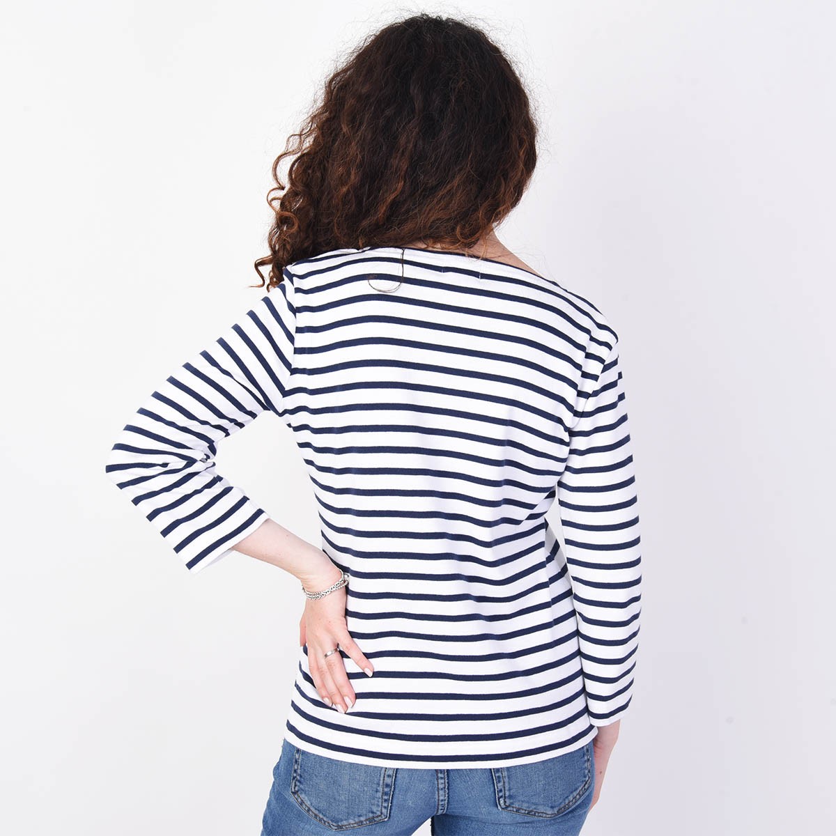 Crouesty women's classic sailor top with 3/4 sleeves in organic cotton ...