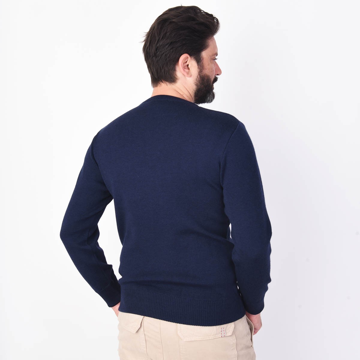 Pull homme, col rond en pure laine mérinos - MICHEL - All'Océan