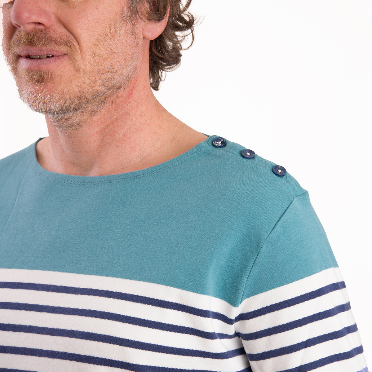 SAFRAN men's long-sleeved sailor shirt in interlock cotton - All'Océan