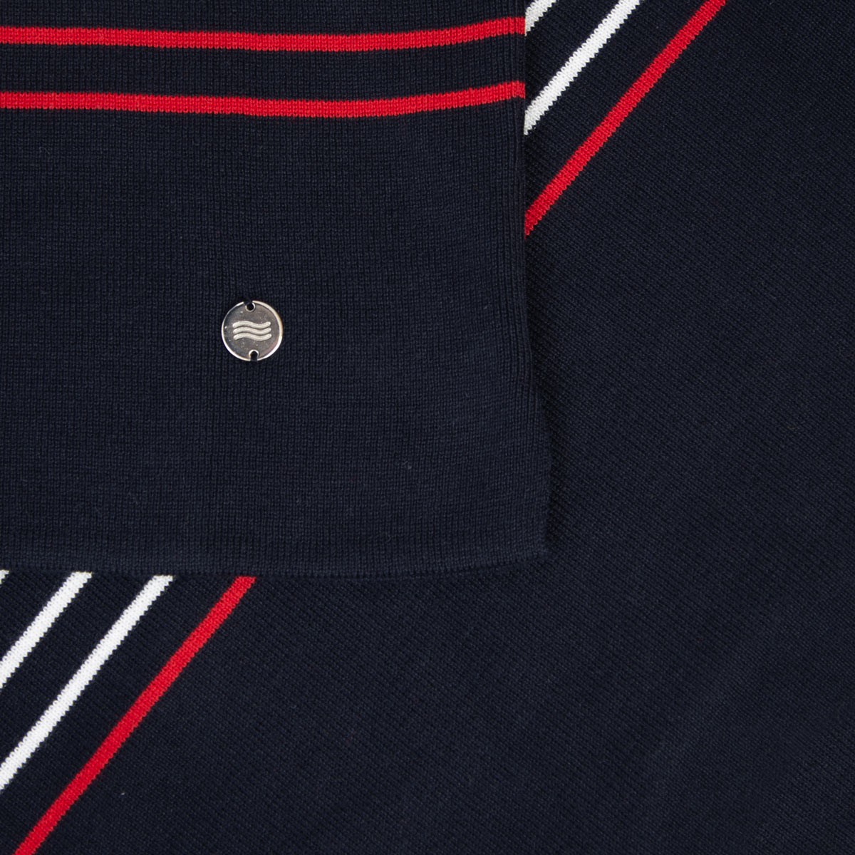 Pull marin femme rayé bicolore en coton & acrylique PENZÉ - All'Océan